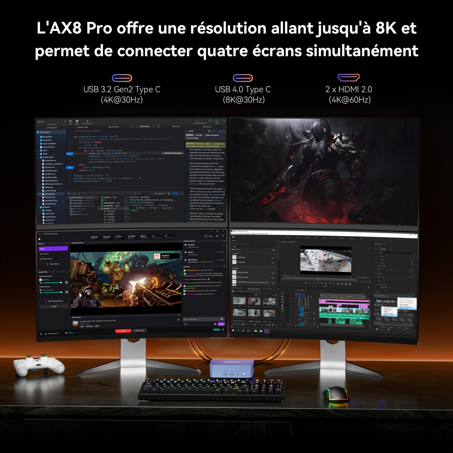 GEEKOM AX8 Pro Mini PC AMD Ryzen™ 9 8945HS