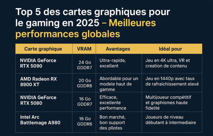 Meilleures Cartes Graphiques 2026 : GPU Guide d’Achat Ultime